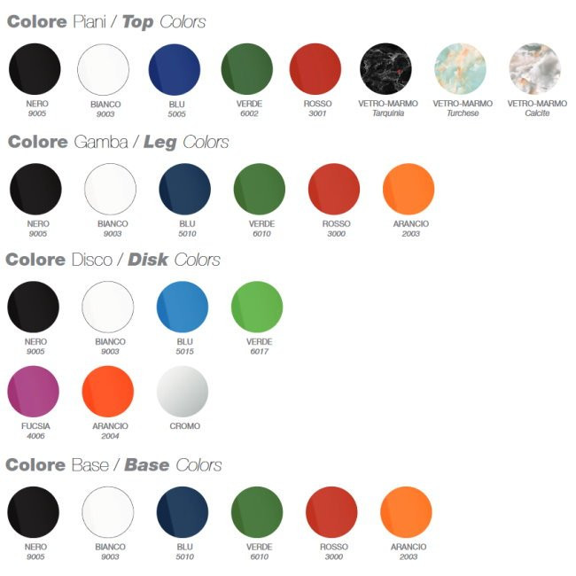 Tavolini rotondi colorati sovrapponibili Crystal Round