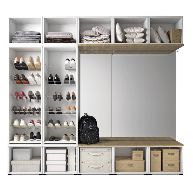 Hallway storage wardrobe with bench H16